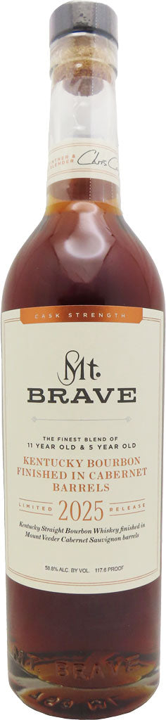 Mt. Brave Kentucky Straight Bourbon Whiskey Cabernet Barrel Finish 750 ...