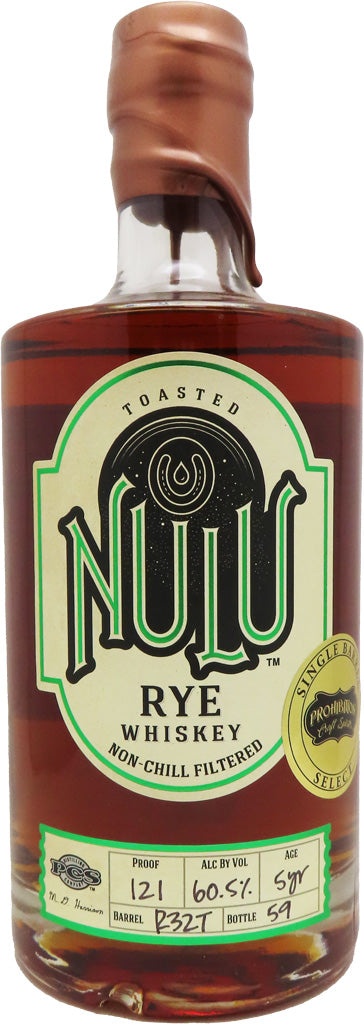 Nulu Prohibition Craft Spirits Toasted Single Barrel Rye 121 Proof 750 ...