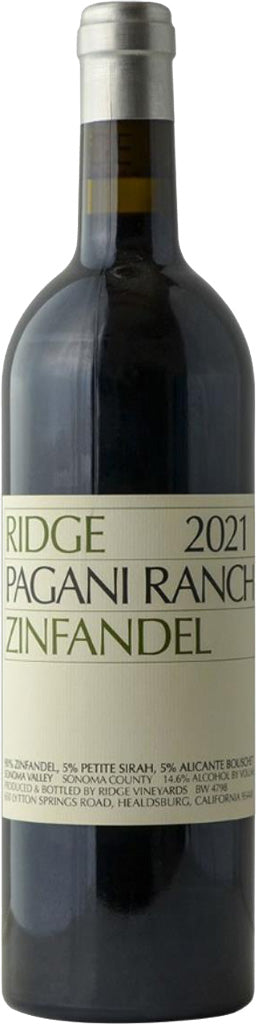 Ridge Vineyards Pagani Ranch Zinfandel 2021 750ml – Mission Wine & Spirits