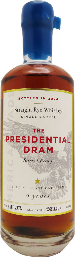 The Presidential Dram Barrel Proof 4 Year Old Straight Rye Whiskey 700 ...