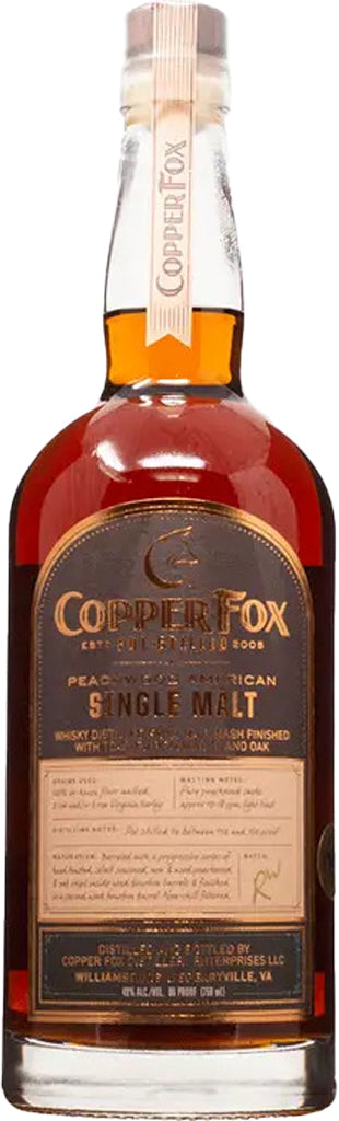 Copper Fox Peachwood American Single Malt Whiskey 750ml – Mission Wine ...